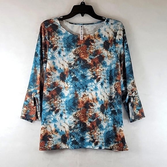 Leo & Nicole | Tops | Leo Nichol Rounded Neckline 34 Sleeve Tunic Size ...